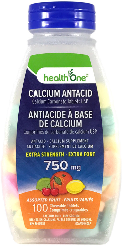 CALCIUM ANTIACIDE EXTRA FORT 750 MG (300 MG CA ÉLÉMENT.)