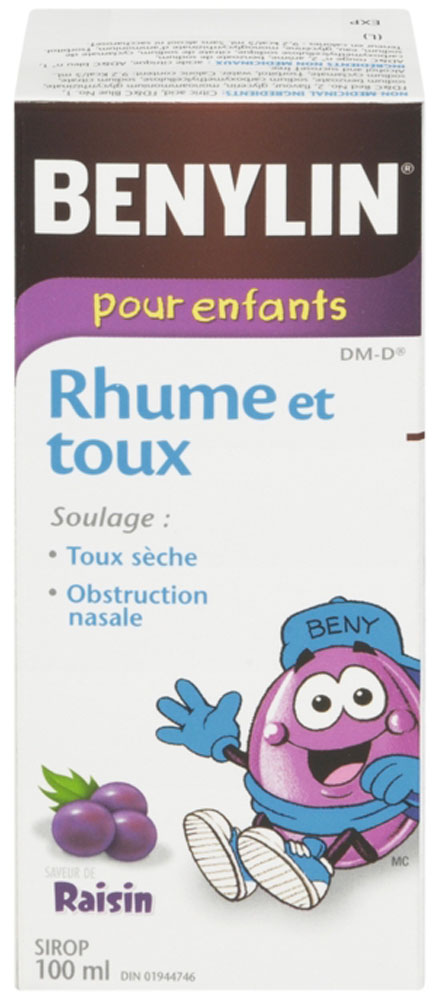 BENYLIN-DM D POUR ENFANTS 7.5 MG- 15 MG/5 ML