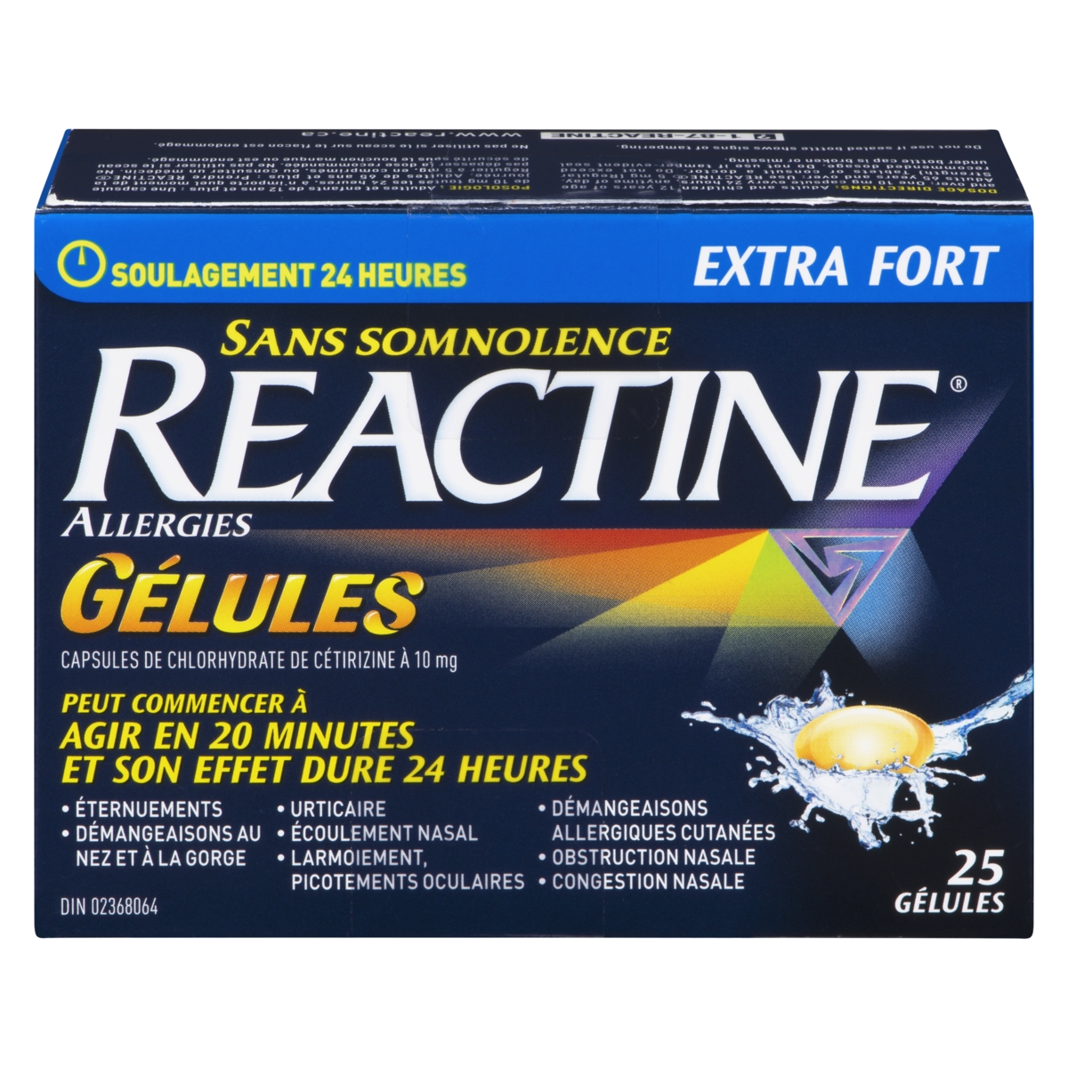 REACTINE ALLERGIE LIQUID GELS 10 MG
