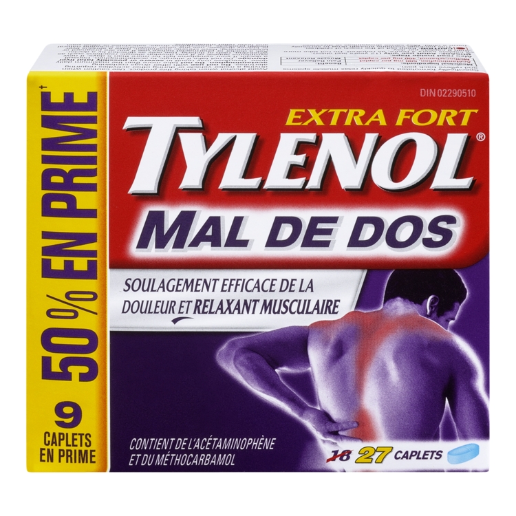 TYLENOL EXTRA FORT MAL DE DOS 500 MG- 400 MG
