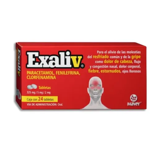 EXALIV (PARACE/FENILE/CLORFE) TAB 325/5/2 MG C/24 MAVER – PHARMAFAST