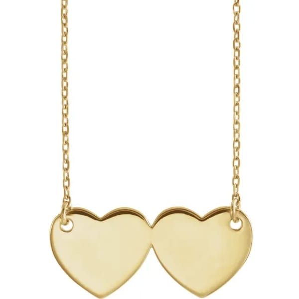 Engravable Double Heart Necklace Center - Memorial Pieces