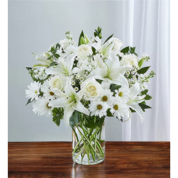 Sincerest Sorrow All White - Vase Arrangements | The Sympathy Store