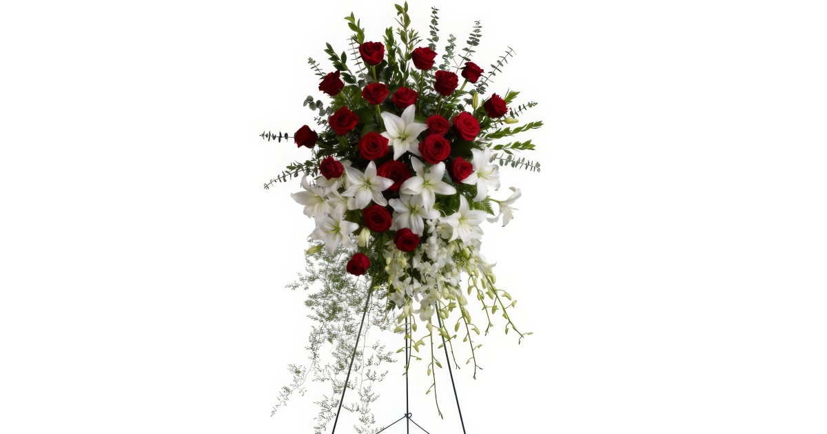 Lily and Rose Tribute Spray - Standing Sprays | The Sympathy Store