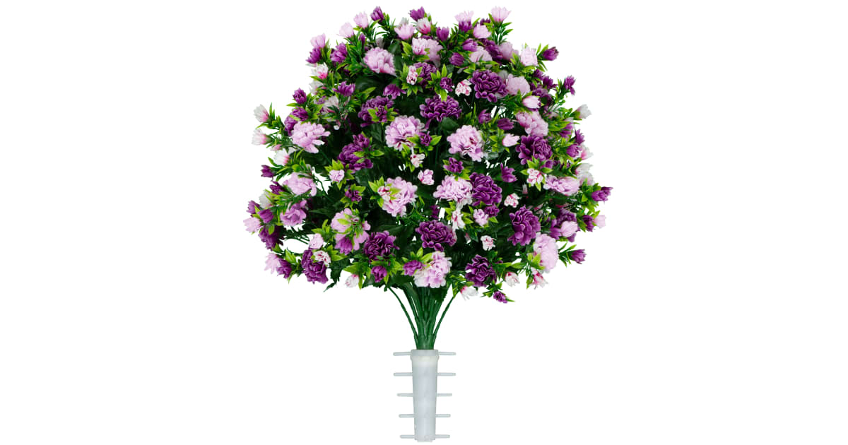 Pink and Purple Mums (Silk Cemetery Flowers) - Cemetery Flowers | The ...