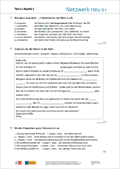 Netzwerk neu B1 / Lektionstest 10 - derdieDaF-Portal Netzwerk neu B1 / Lektionstest 10 - derdieDaF-Portal