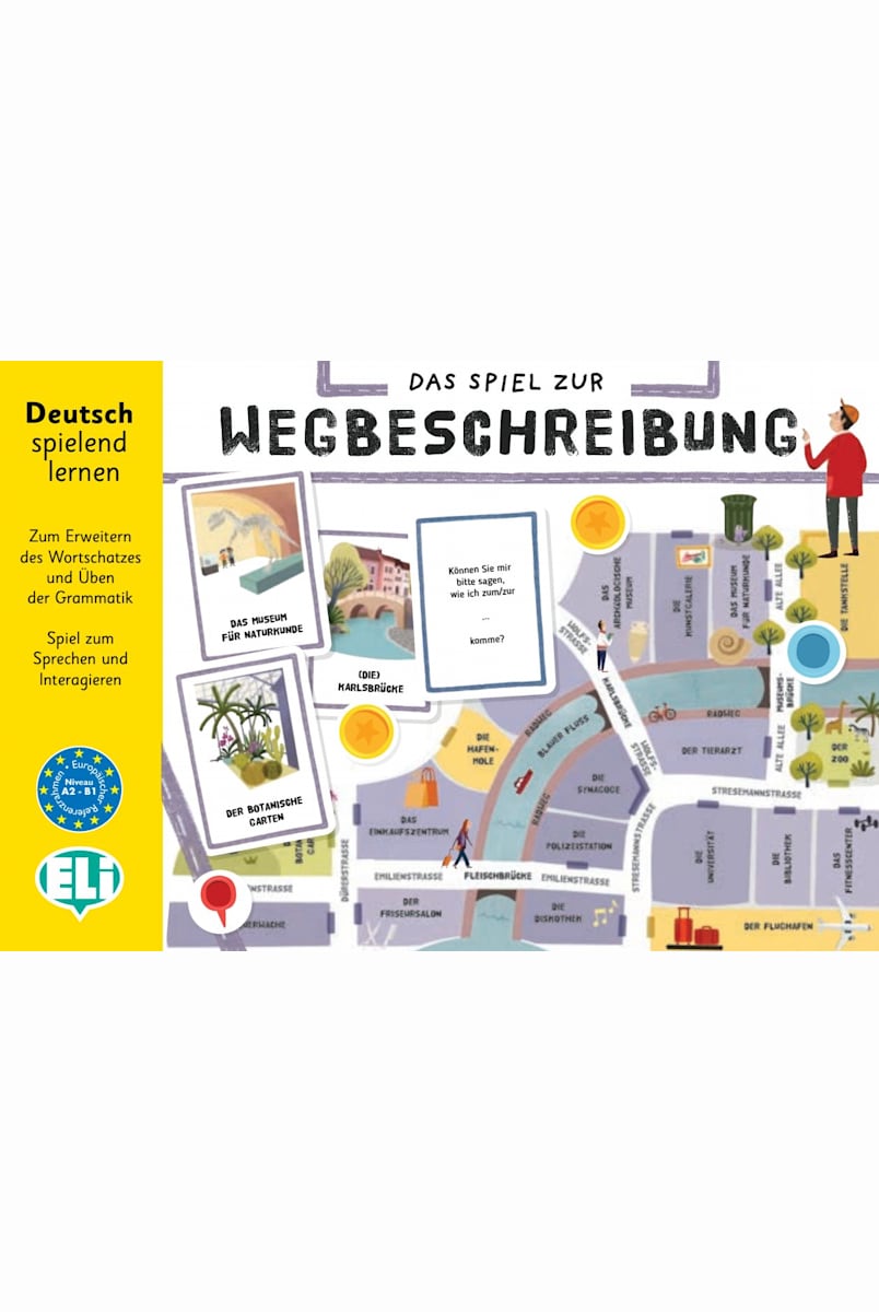 Das Spiel zur Wegbeschreibung: Stadtplan, 60 Spielmarken, 132 Karten ...
