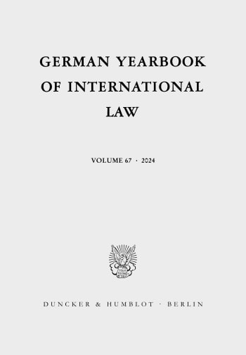 German Yearbook of International Law (GYIL) 1/2024 | Duncker & Humblot