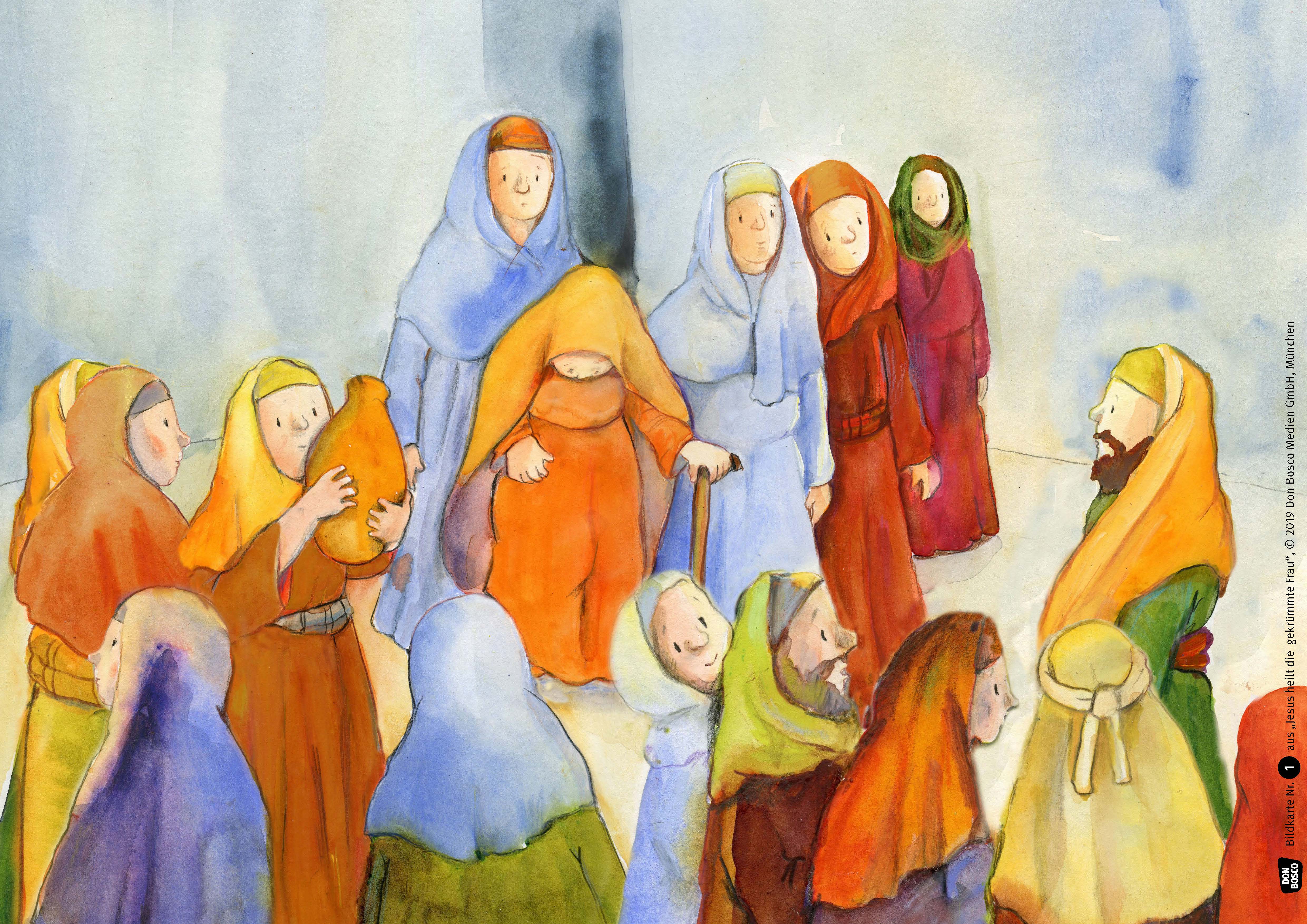 Jesus heilt die gekrümmte Frau. eKami.: Entdecken - Erzählen ...