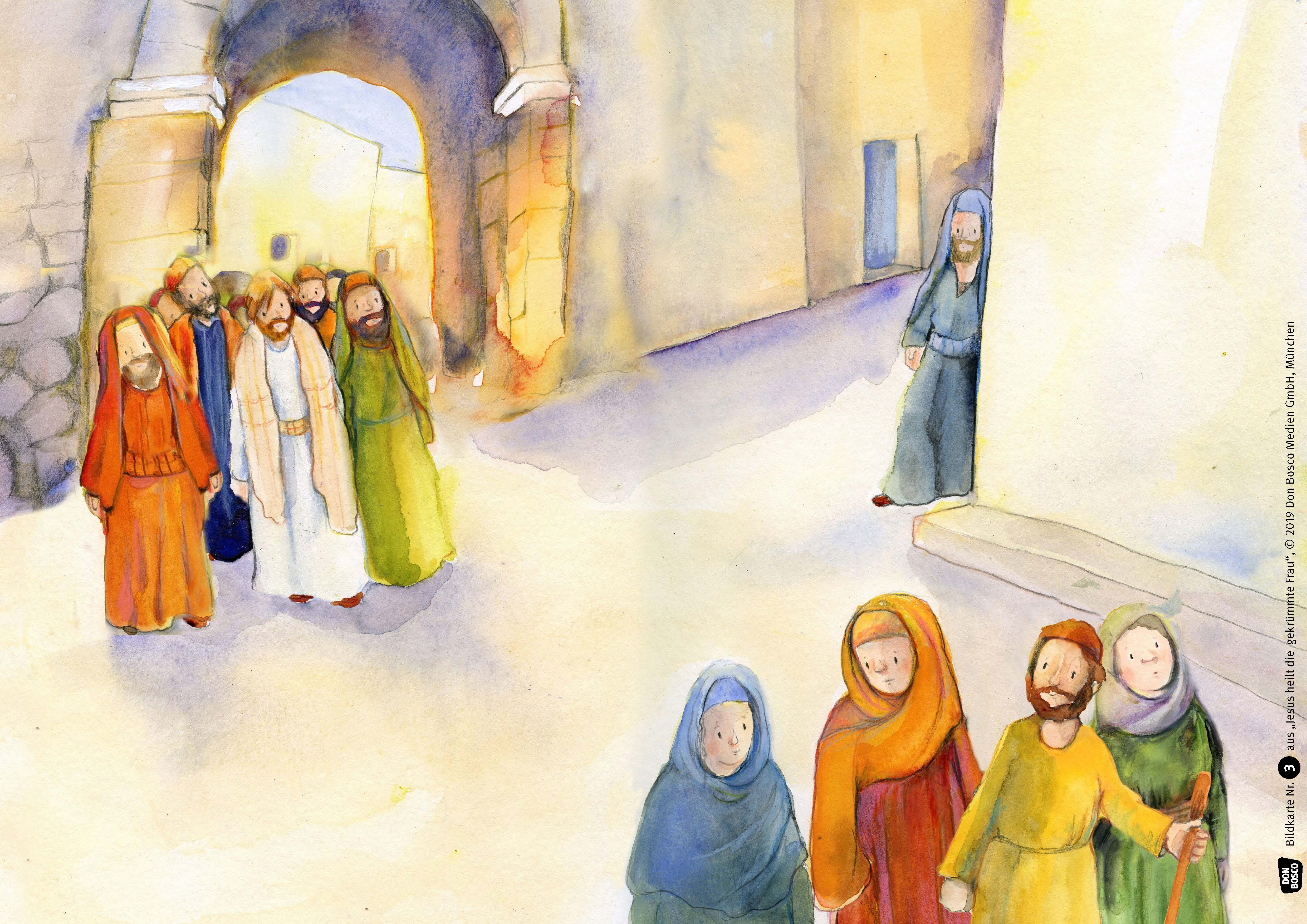 Jesus heilt die gekrümmte Frau. Kamishibai Bildkartenset.: Entdecken ...