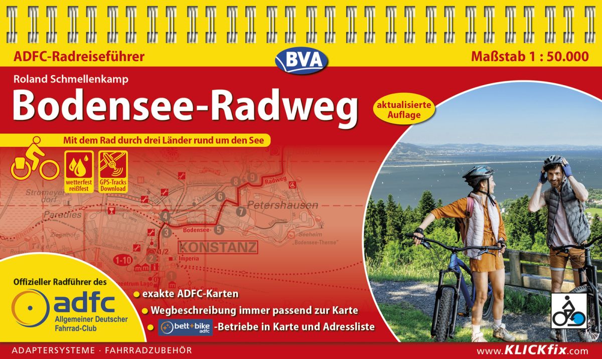 Bodensee-Radweg / ADFC-Radreiseführer / Fahrradkarte