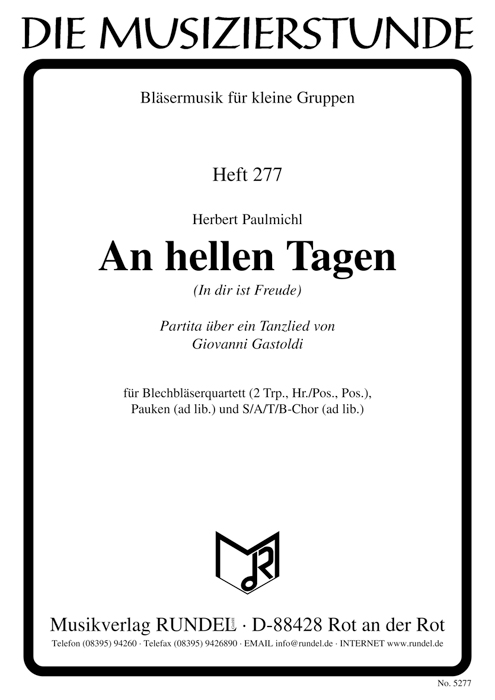 An hellen Tagen | Herbert Paulmichl | Noten | MVSR5277