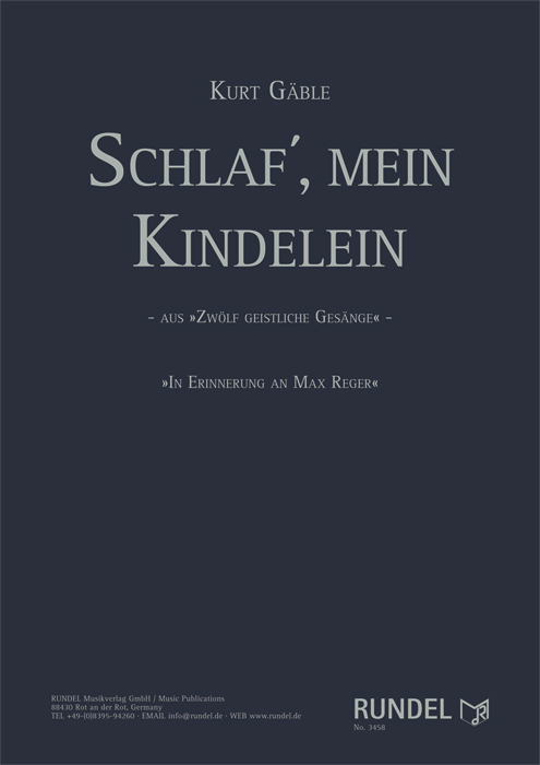 Schlaf', mein Kindelein | Kurt Gäble, Max Reger | Noten | MVSR3458