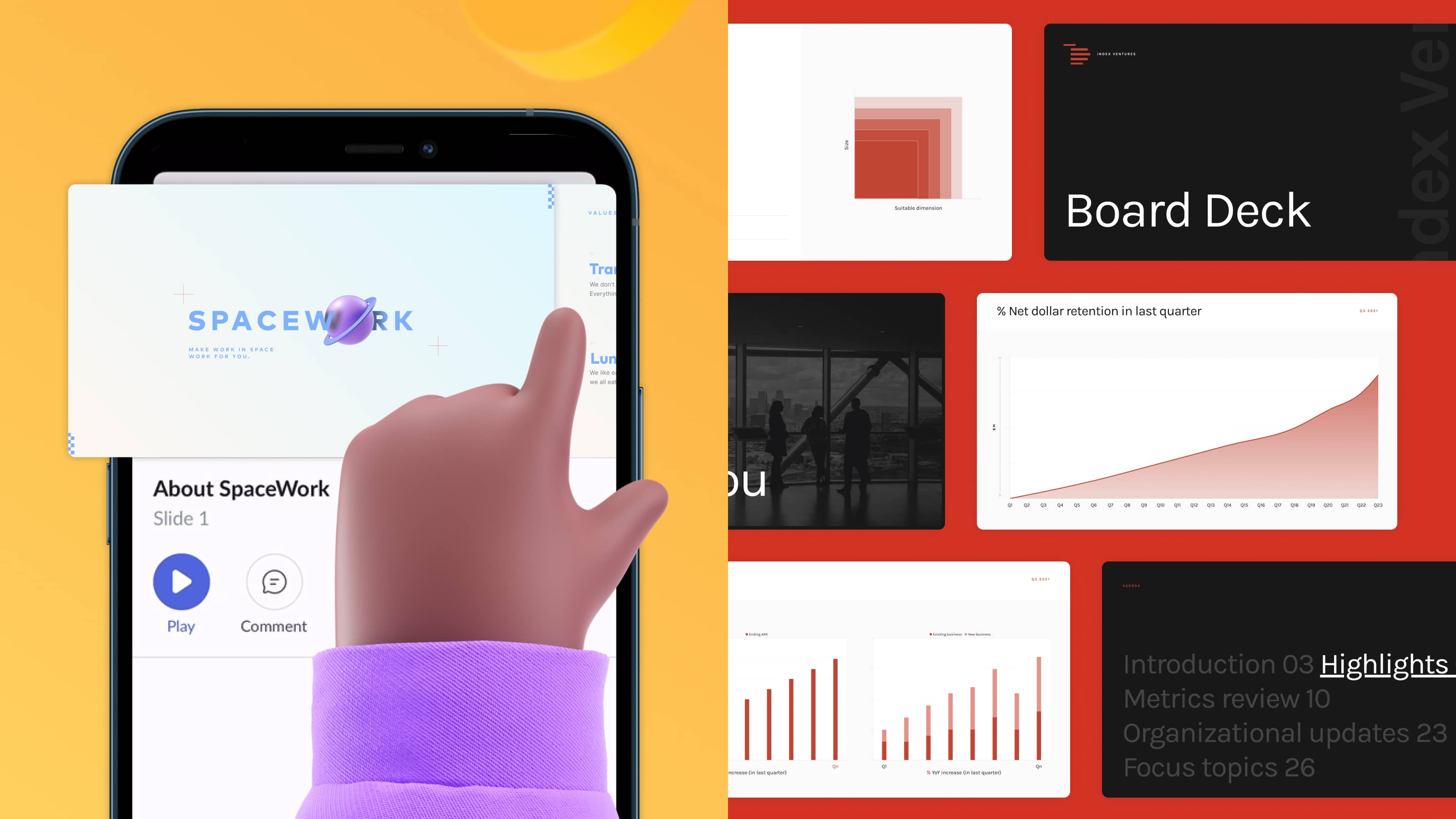 New mobile view & board deck template | Pitch