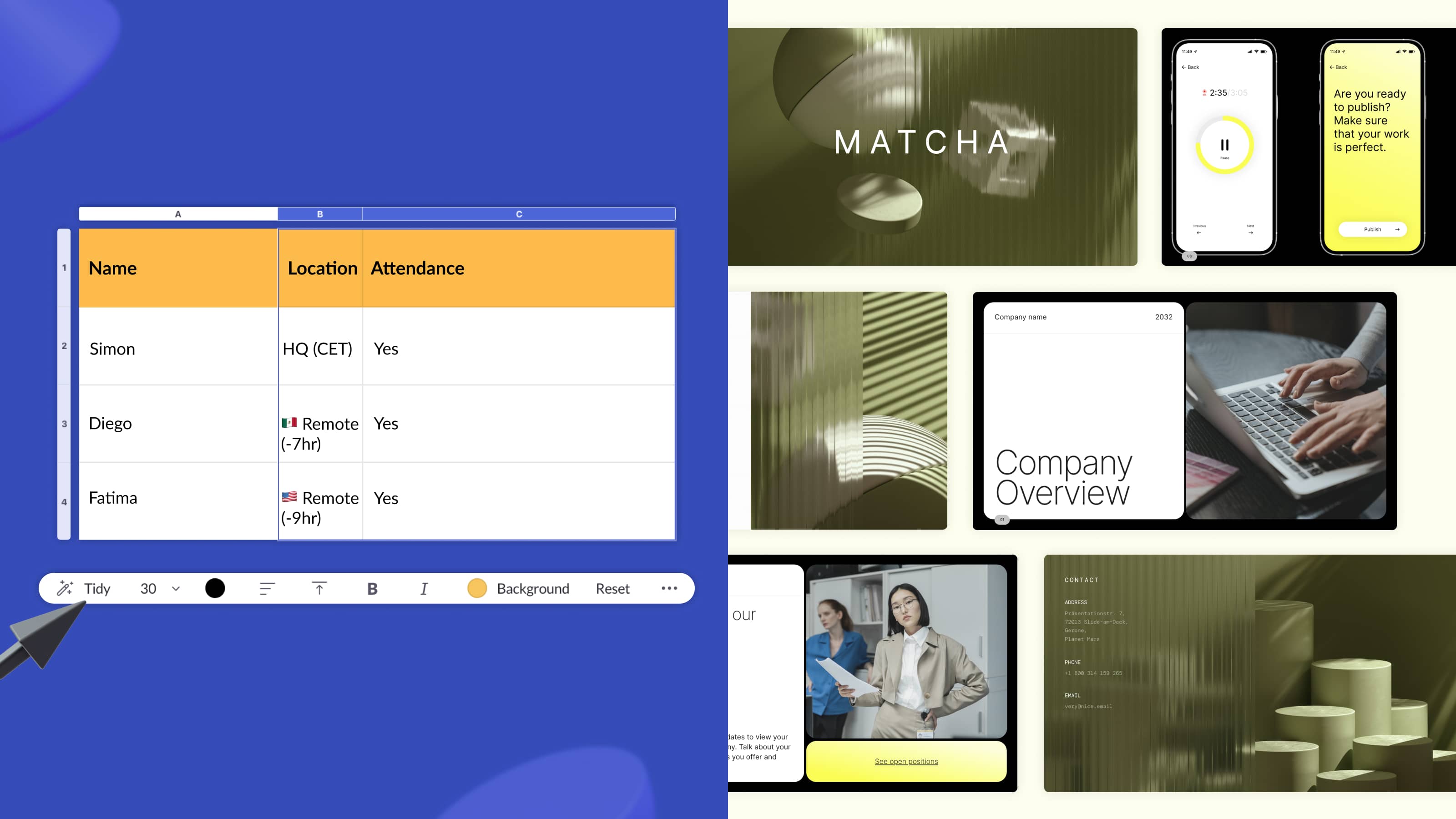 Tidy tables, new templates, and more | Pitch