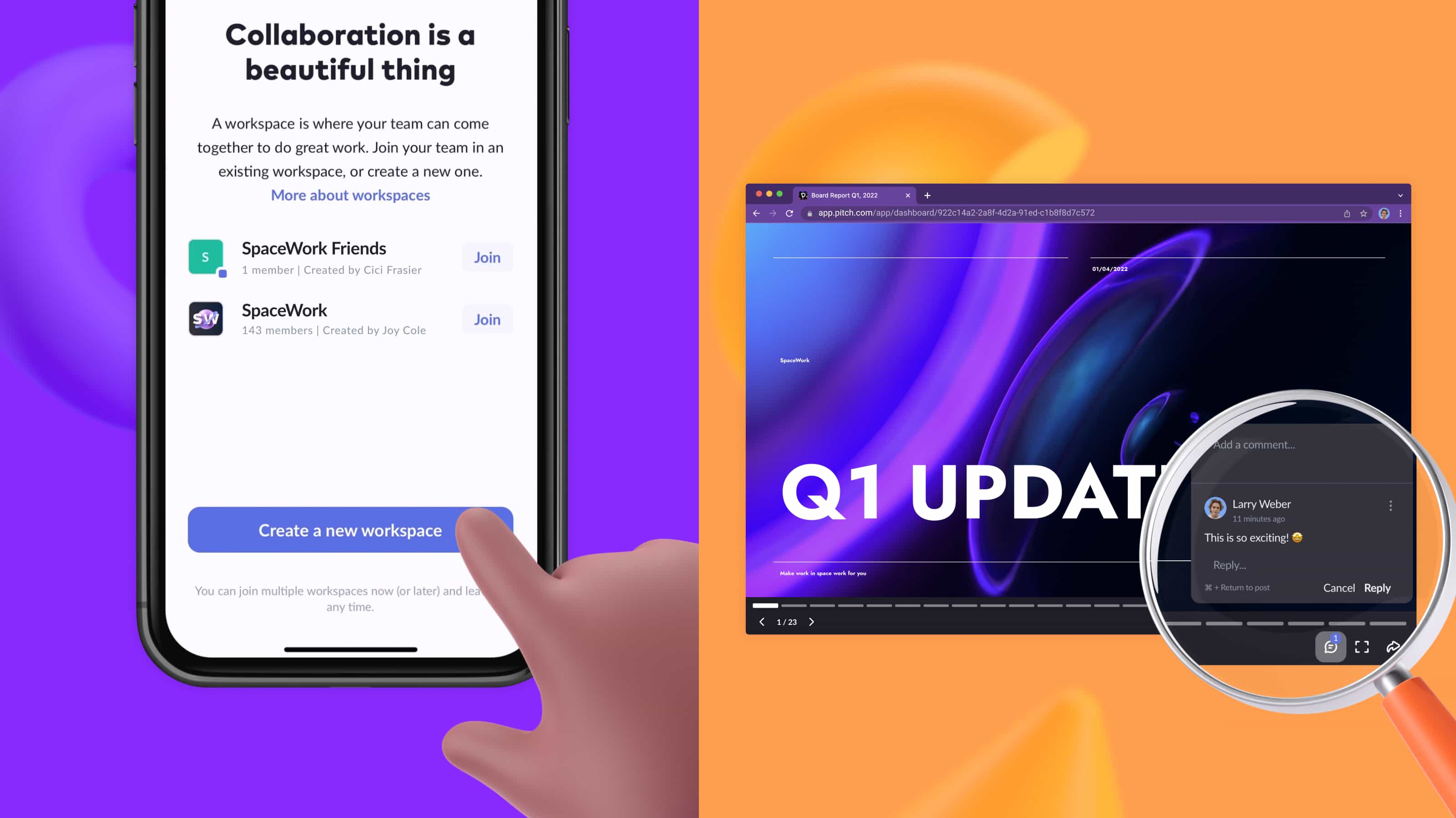 Joining workspaces on mobile & guest player | Pitch
