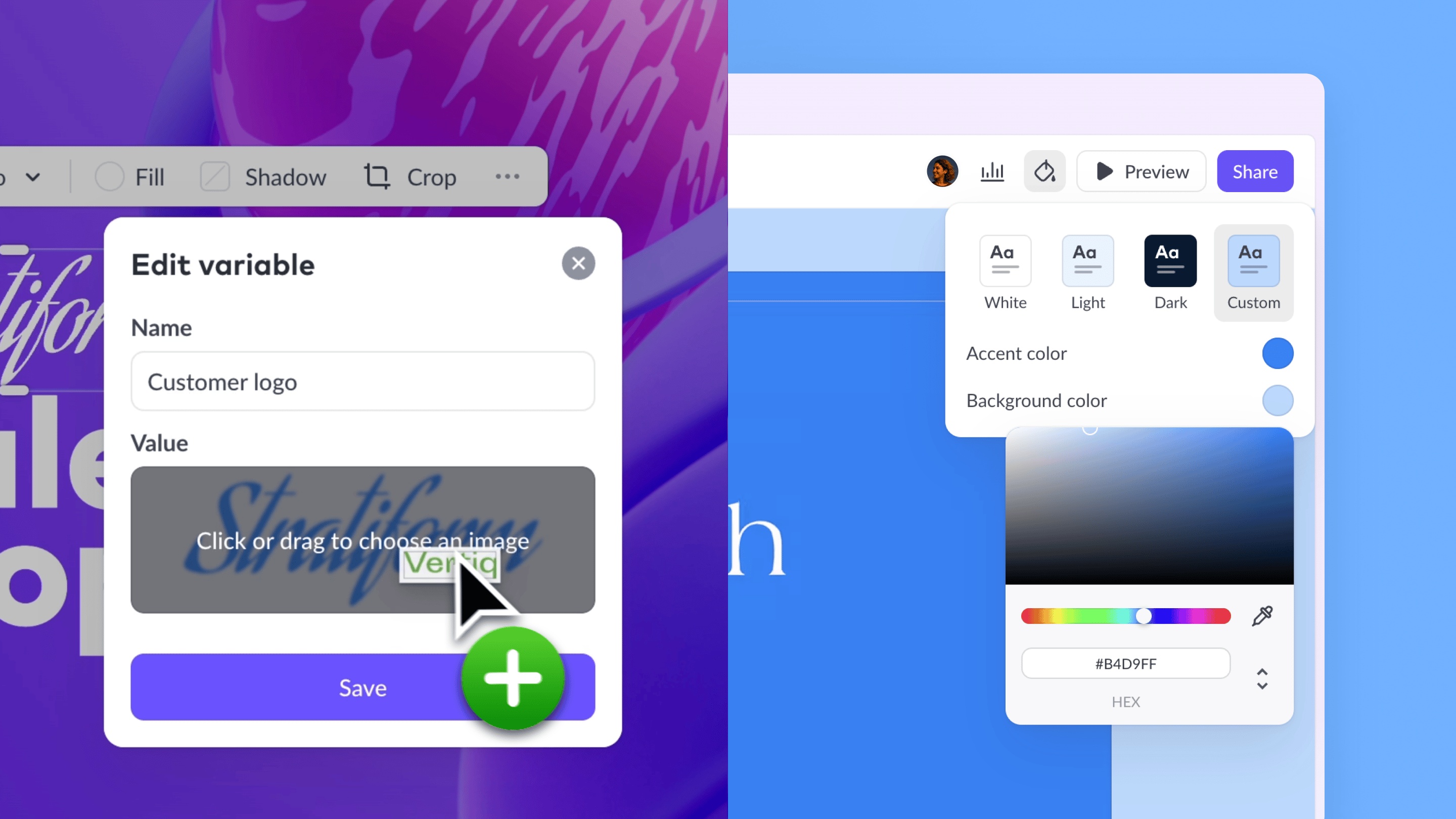Image variables & branded pitch rooms | Pitch