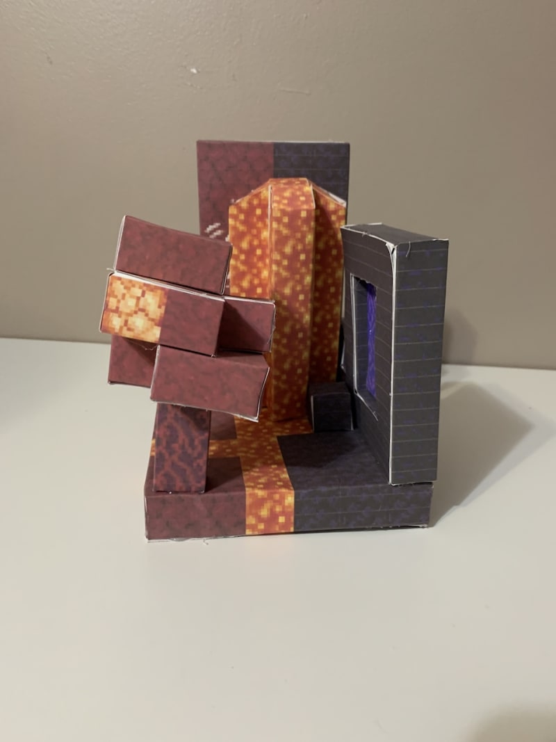 Pixel Papercraft Nether Portal