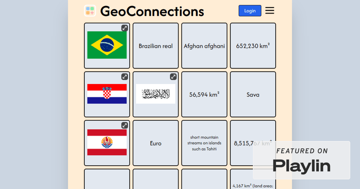 GeoConnections: Play the Daily Geography Game | Playlin