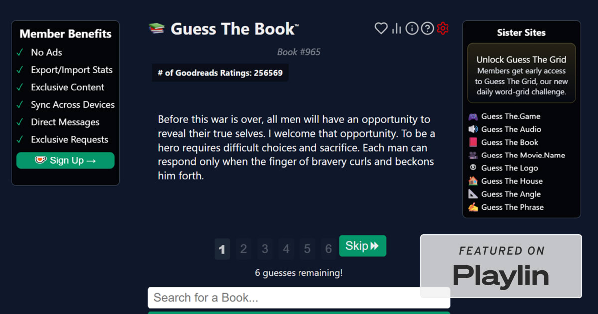 Guess The Book: Play the Daily Trivia Game | Playlin