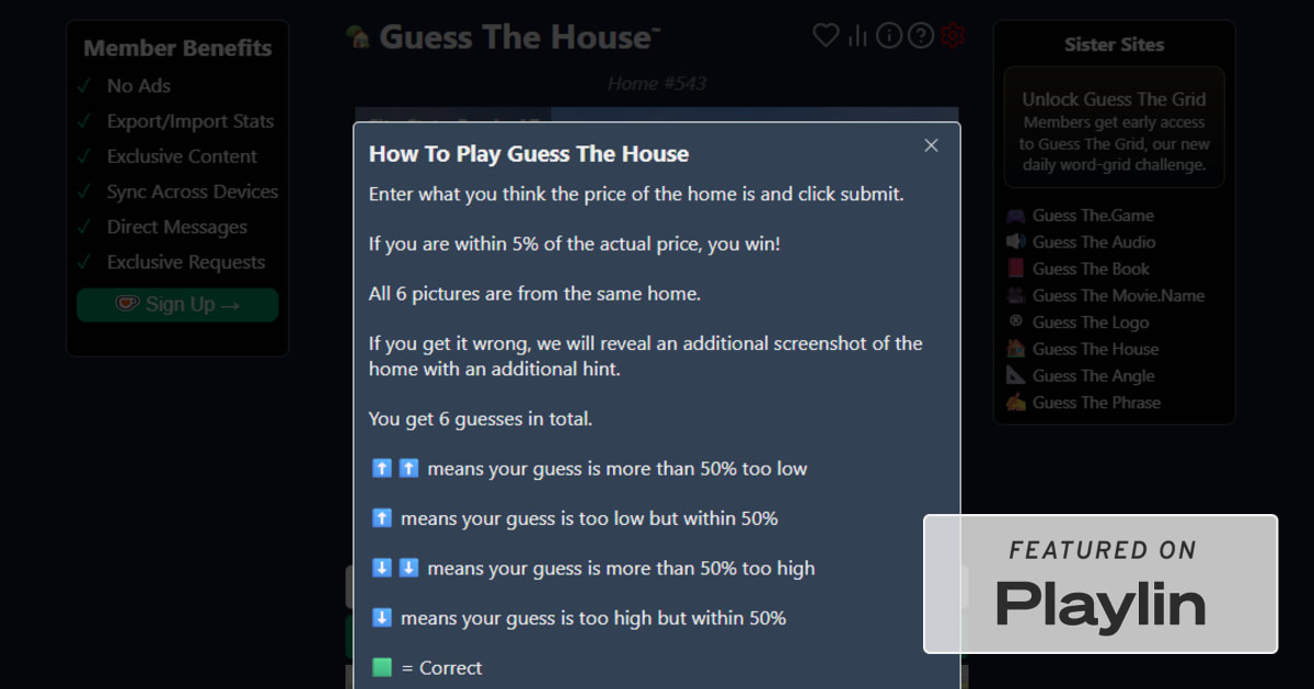 Guess The House: Play the Daily Trivia Game | Playlin
