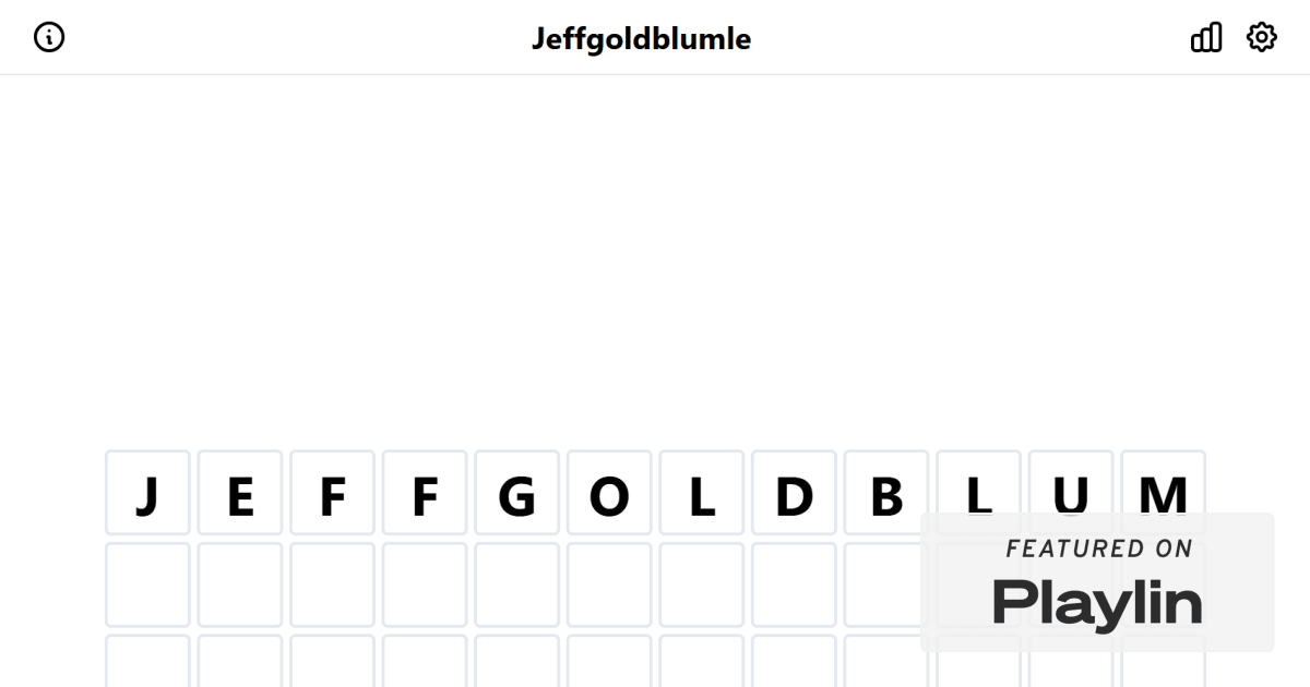 Jeffgoldblumle: Play the Daily Word Game | Playlin