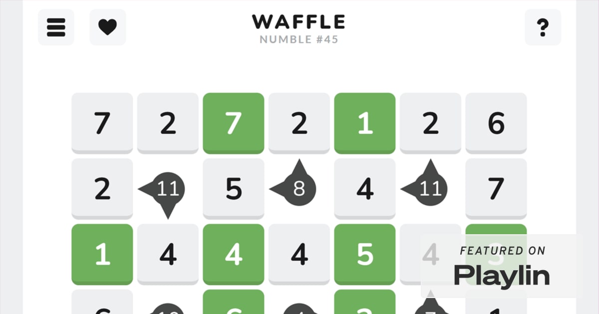 Number Waffle: Play the Daily Math Game | Playlin