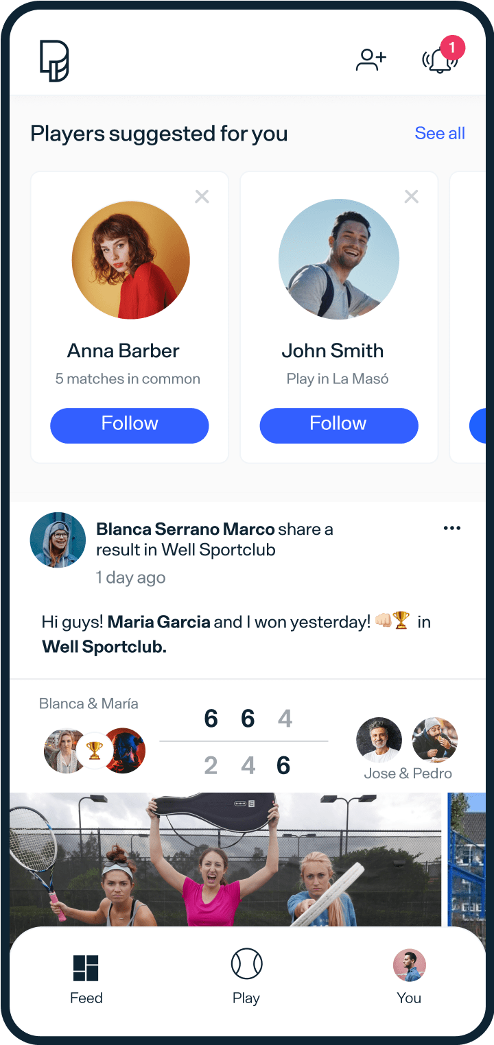 Find where and with whom to play Padel & Tennis instantly Playtomic