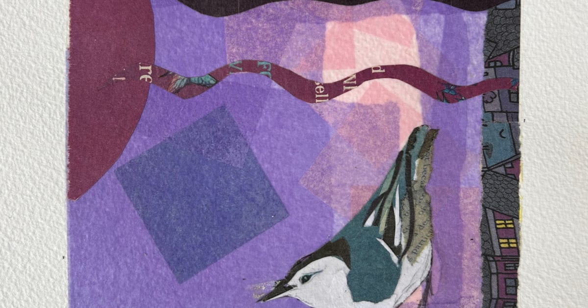 Violet Nuthatch Collage by Deborah Meehan - heARTfelt 2025, to benefit ...