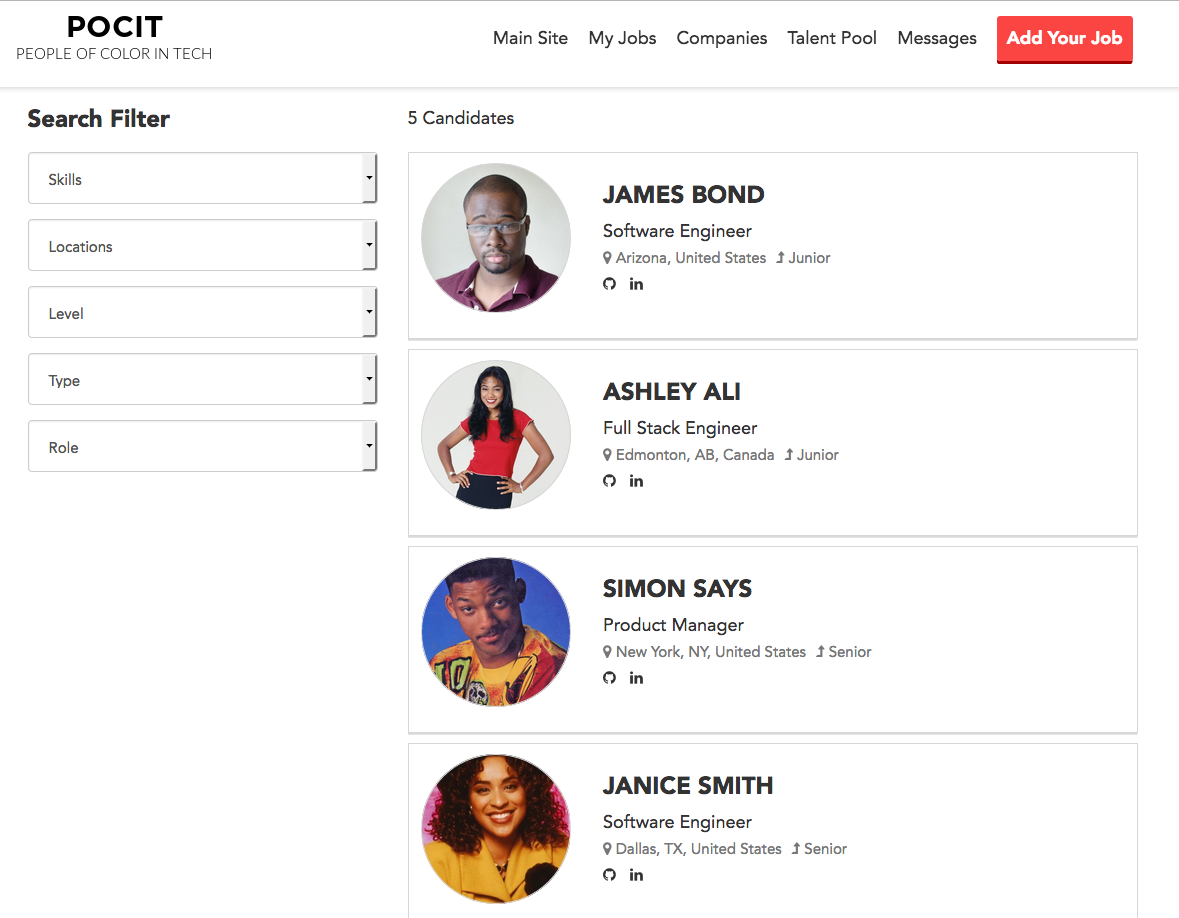 POCIT. Jobs for people of color in technology