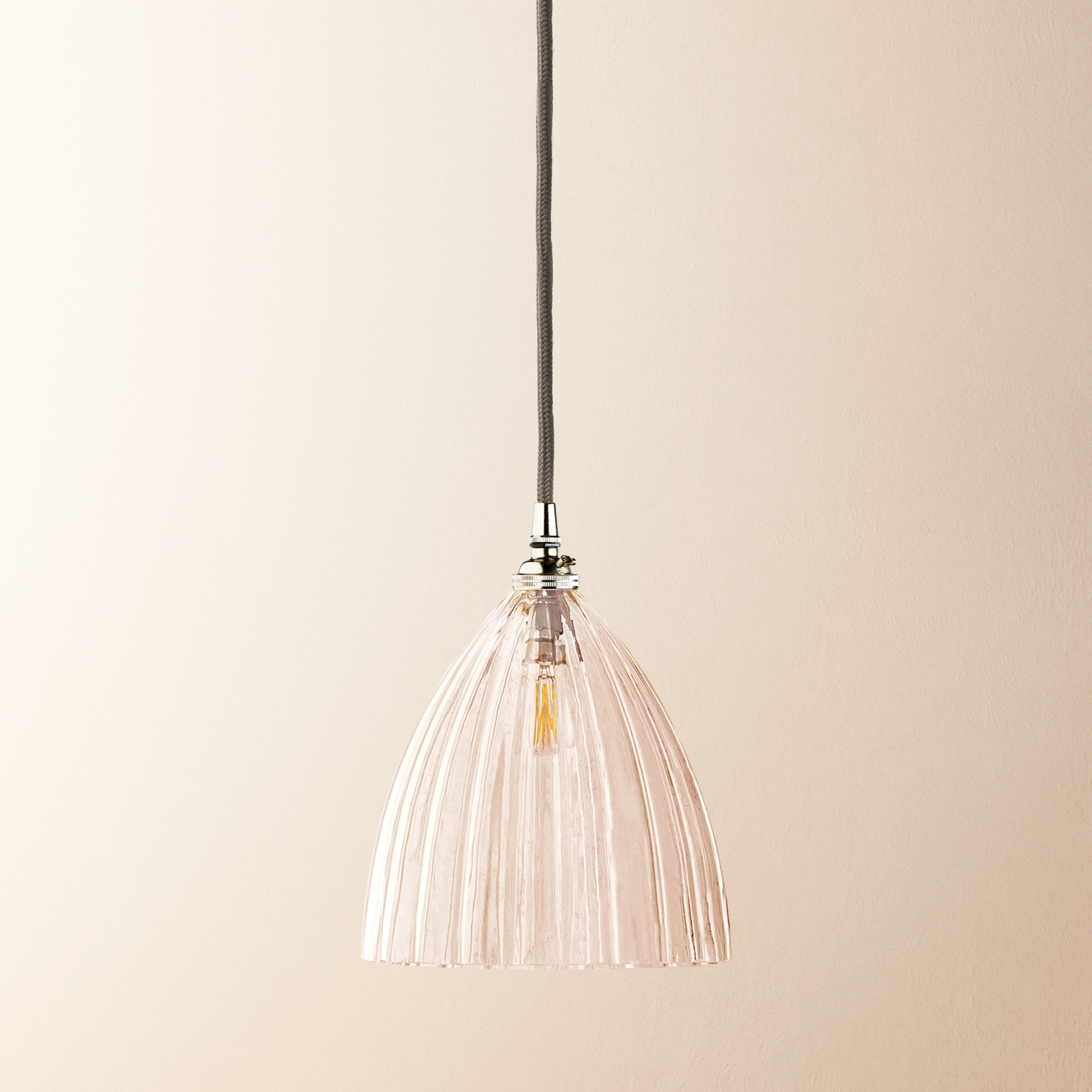 Scallop Clear Glass Ceiling Light