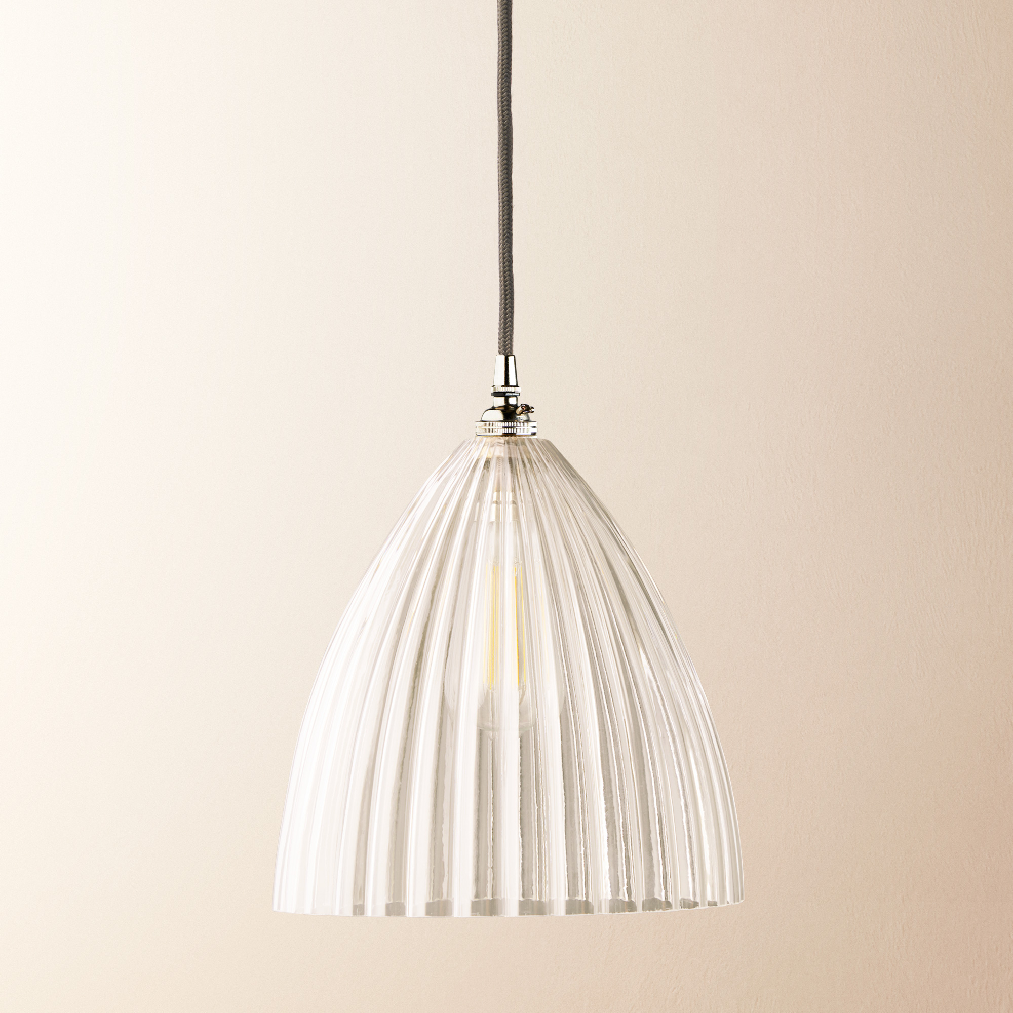 Scallop Large Blown Glass Pendant Light