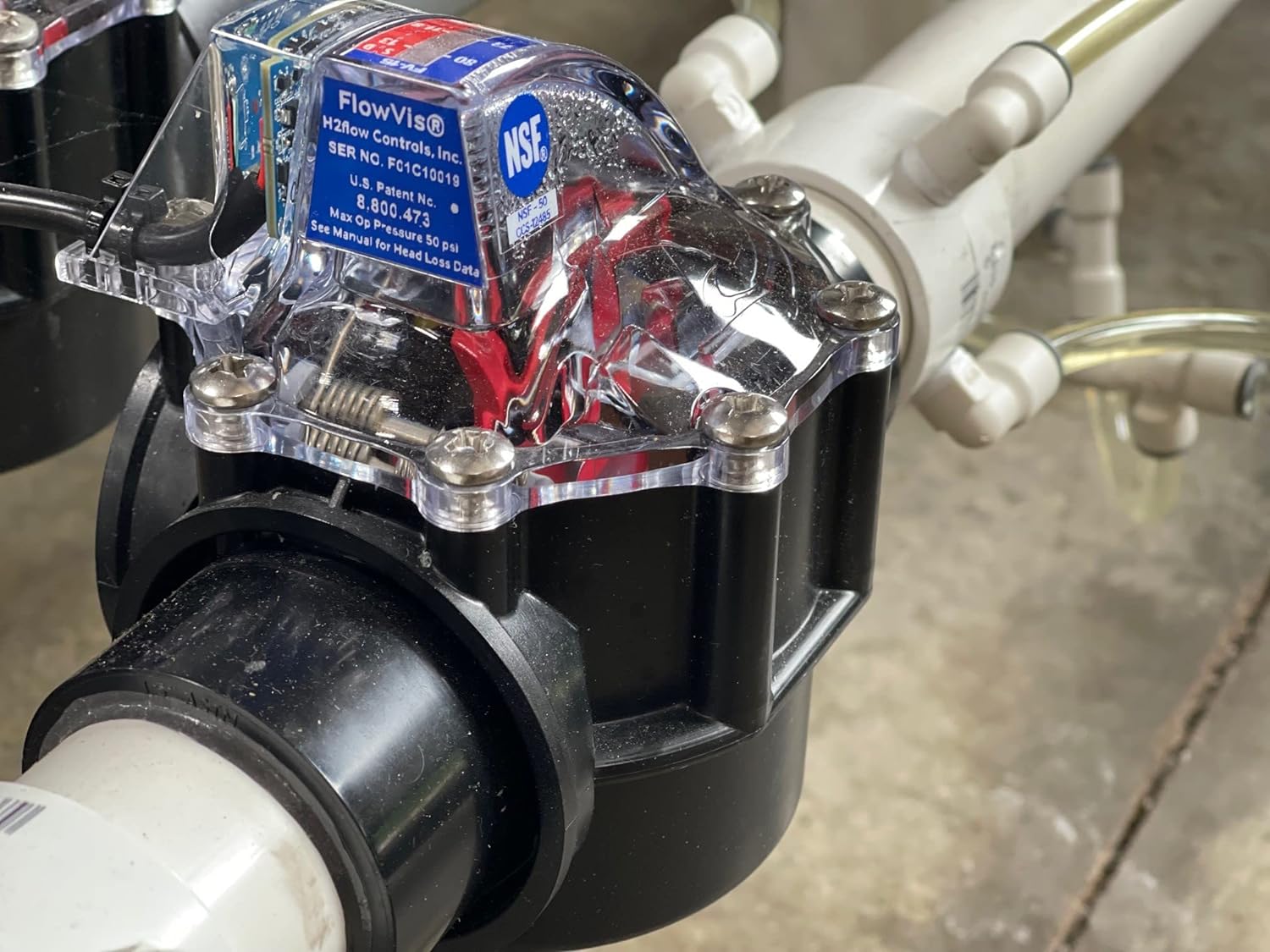 FlowVis FV-15-U Flow Meter with Check Valve, Velocity Scale, and Union ...