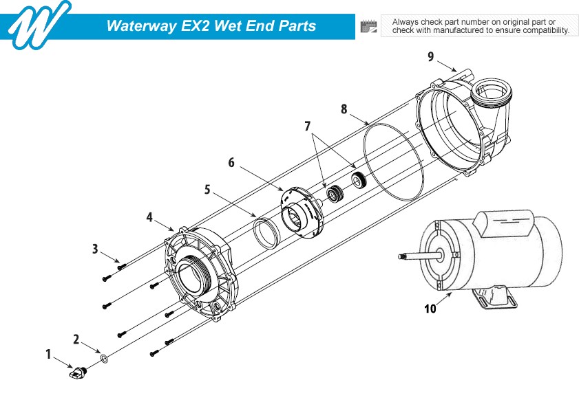 Waterway EX2 Pump Wet End Parts
