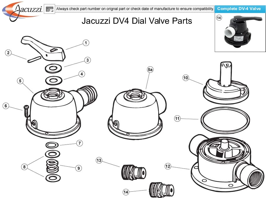 Jacuzzi DV4 Dial Valve Parts