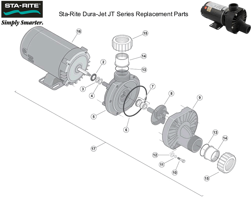 Sta-Rite Dura-Jet JT Series Replacement Parts