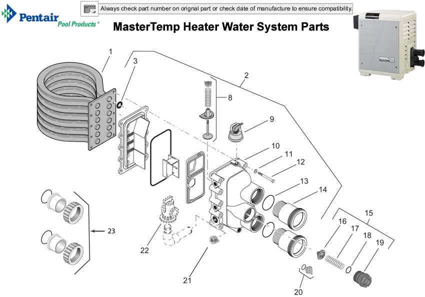 MasterTemp Heater Water System Parts