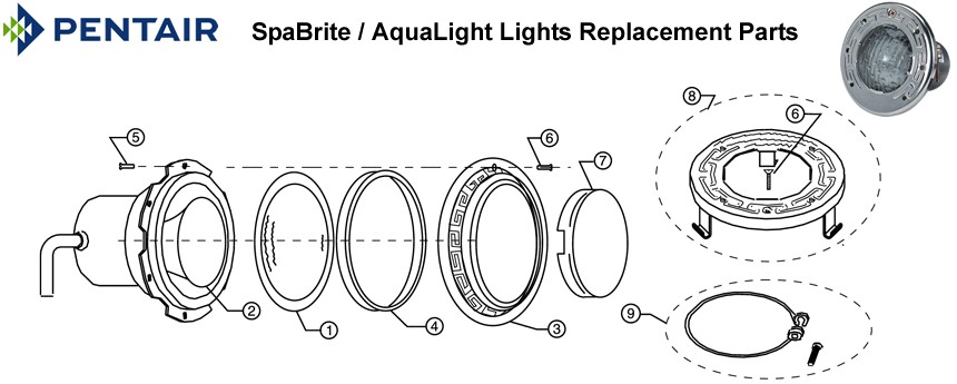 SpaBrite / AquaLight Lights Replacement Parts