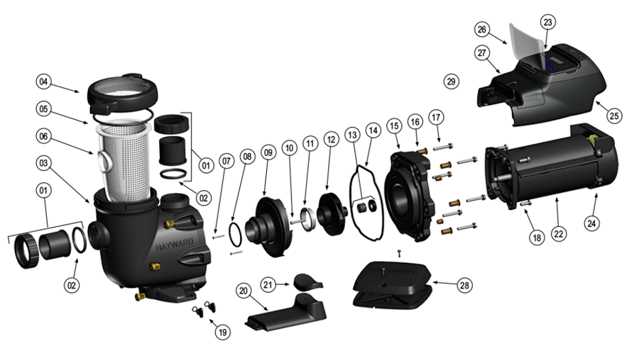 Hayward Motor Parts Diagram Hayward Max Flo Pump Spare Parts