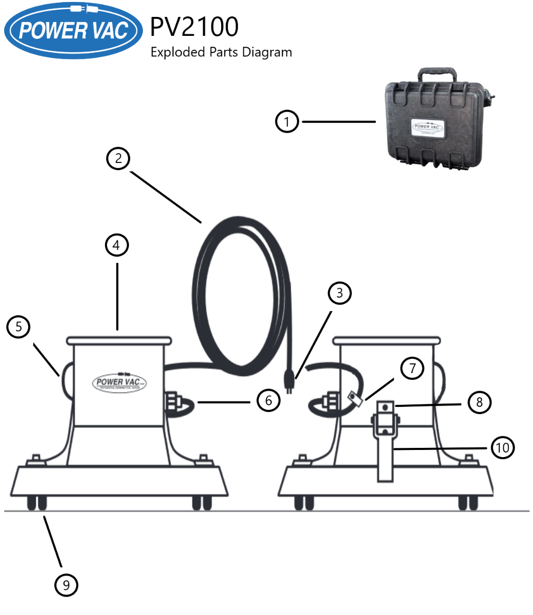 PV2100 PowerVac Comercial Pool Cleaner Parts Diagram