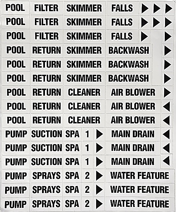 Swimming Pool Plumbing Supplies | Pipe Labels | PoolZoom