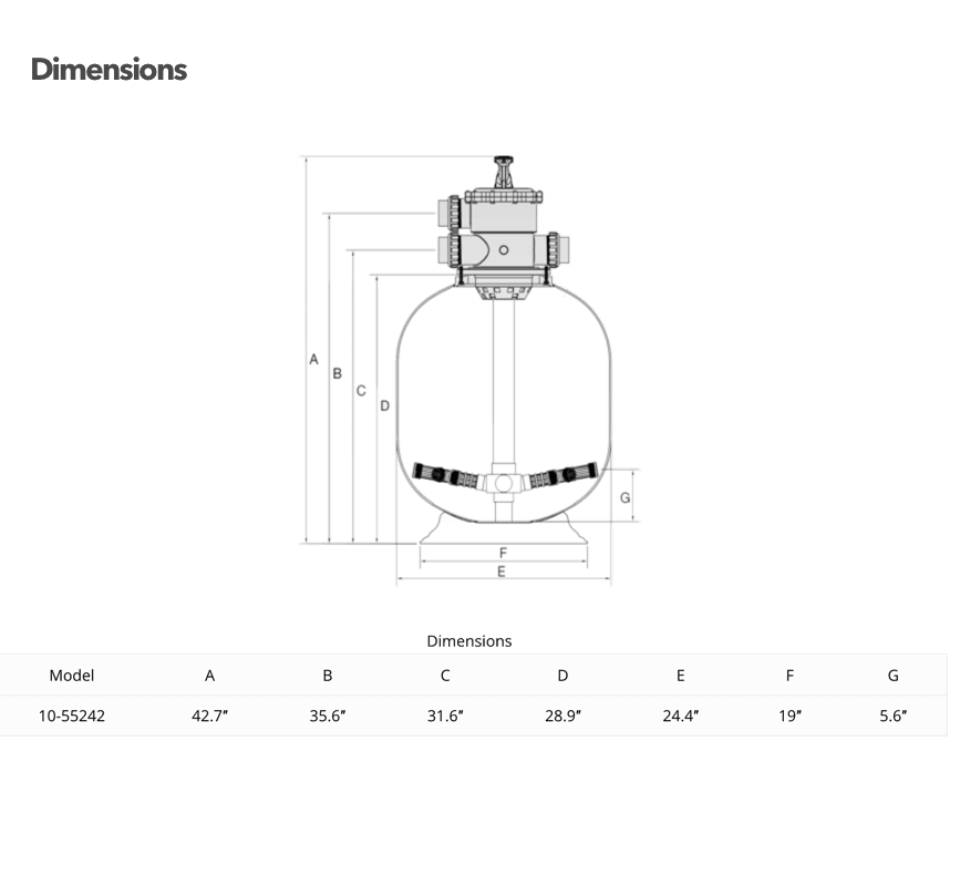 Aquamoto EcoPixel 24" Glass Media Pool Filter with 2" Valve