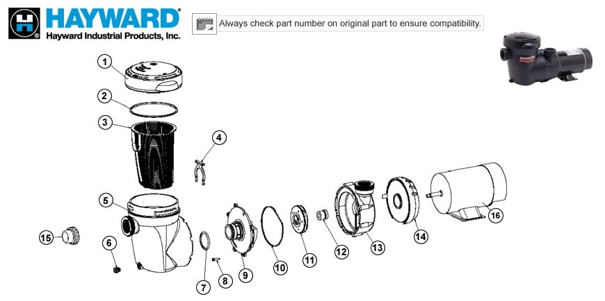 Hayward Power-Flo Matrix SP1590 Series Pump Parts