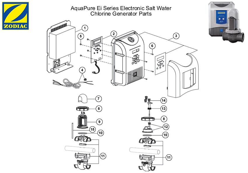 AquaPure Ei Series Electronic Salt Water Chlorine Generator