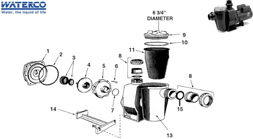 Waterco Hydrostorm Pump Parts