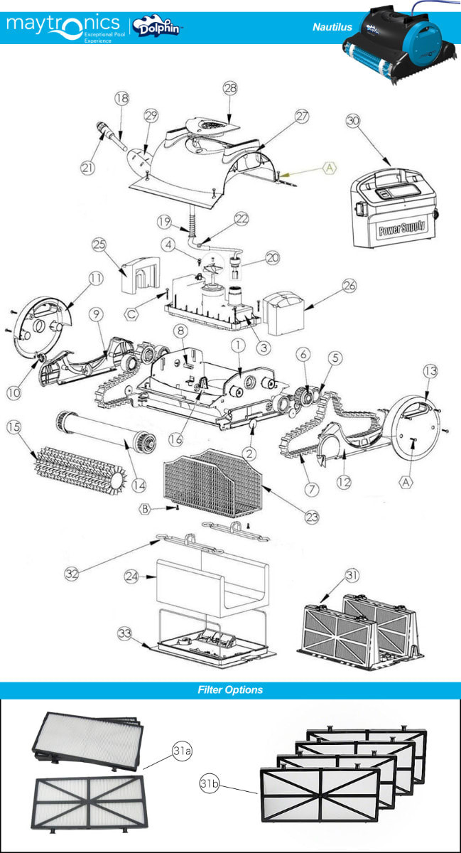 Dolphin Nautilus Robotic Pool Cleaner Parts