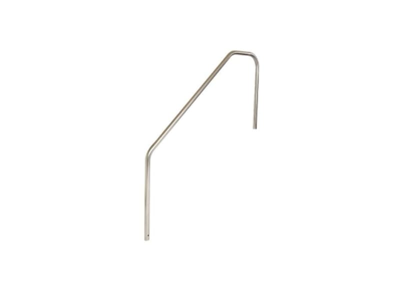 4' 3 Bend, Stainless Steel Handrail w/ Escutcheons - Vinyl Coated Gray ...