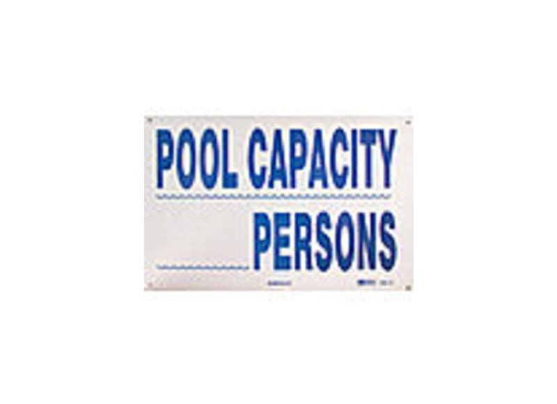 12" x 18" Pool Capacity Persons Safety Sign