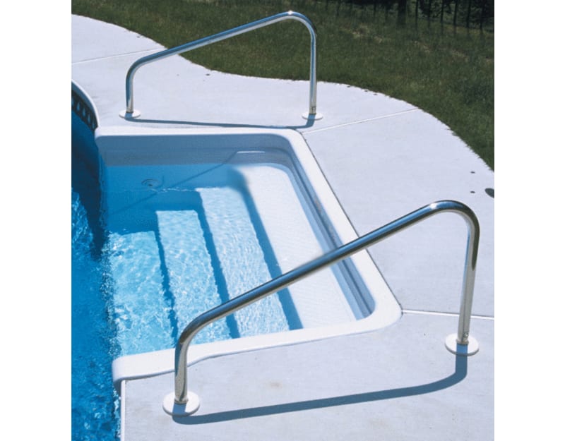 32" Deck Mounted, Stainless Steel, Side Step Handrails (Pair)