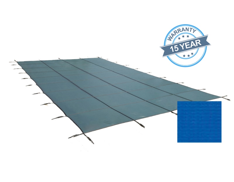 15'x30' Emperor Solid Rectangle Safety Cover, Blue, 15 Yr. Warranty